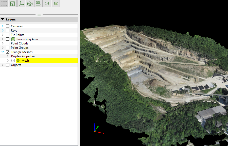 Menu View > rayCloud > 3D View - PIX4Dmapper